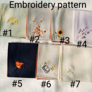 Custom Name Linen Handkerchief: Embroidered Wild Flower Gift - Etsy