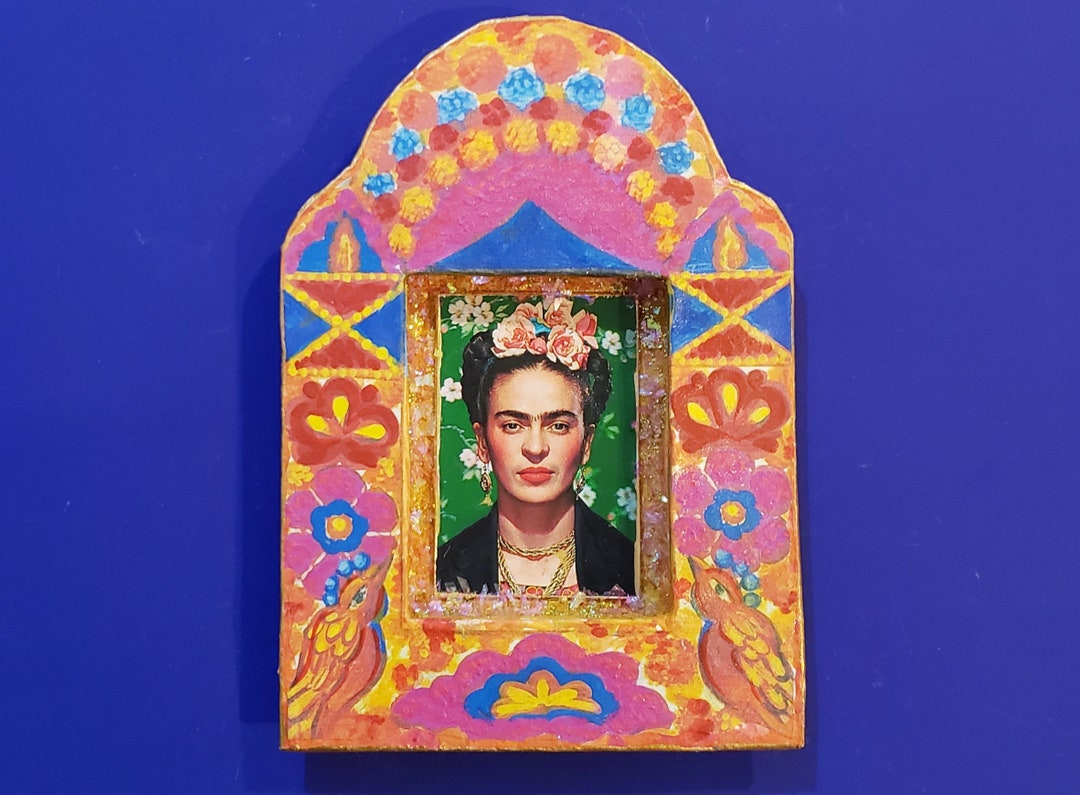 Handmade Nicho Frida Kahlo Shrine Wall Hanging Nicho Folk Art Colorful ...