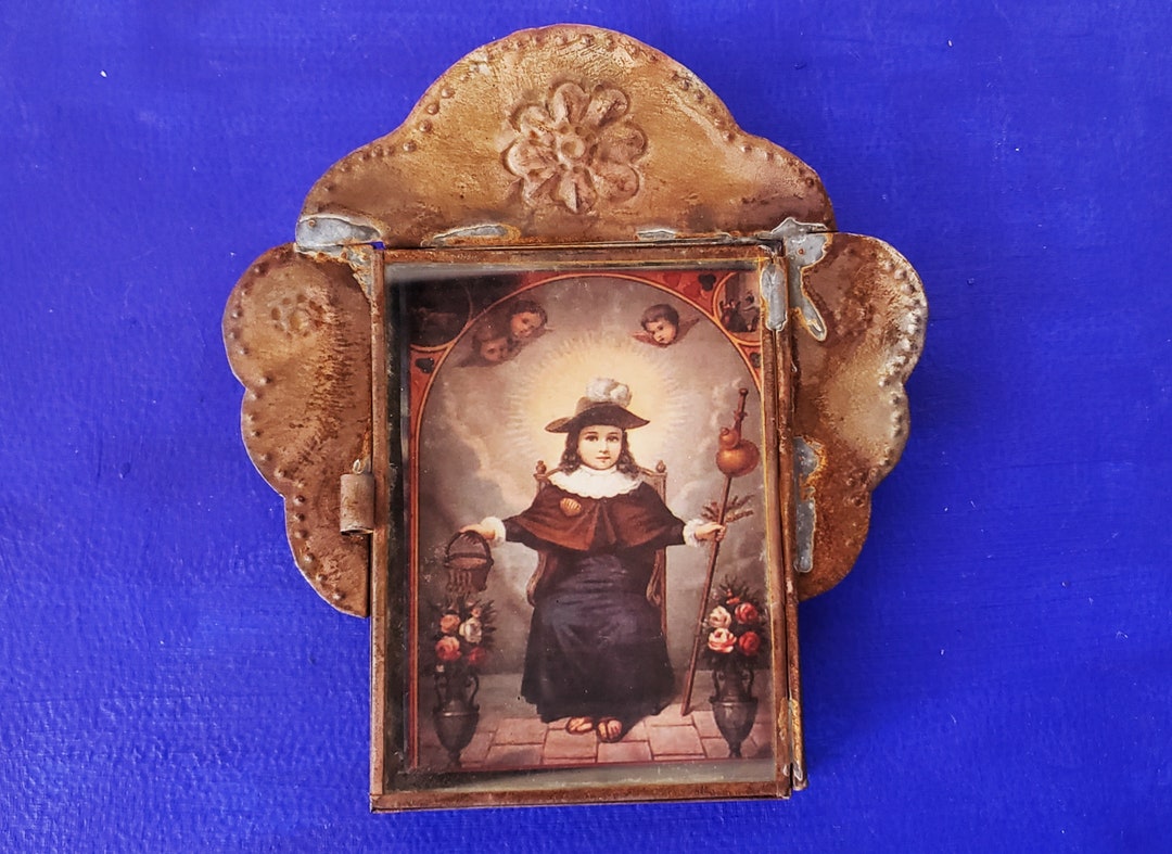 Rustic Mexican Tin Nicho Santo Niño De Atocha Nino Baby Jesus Wall ...