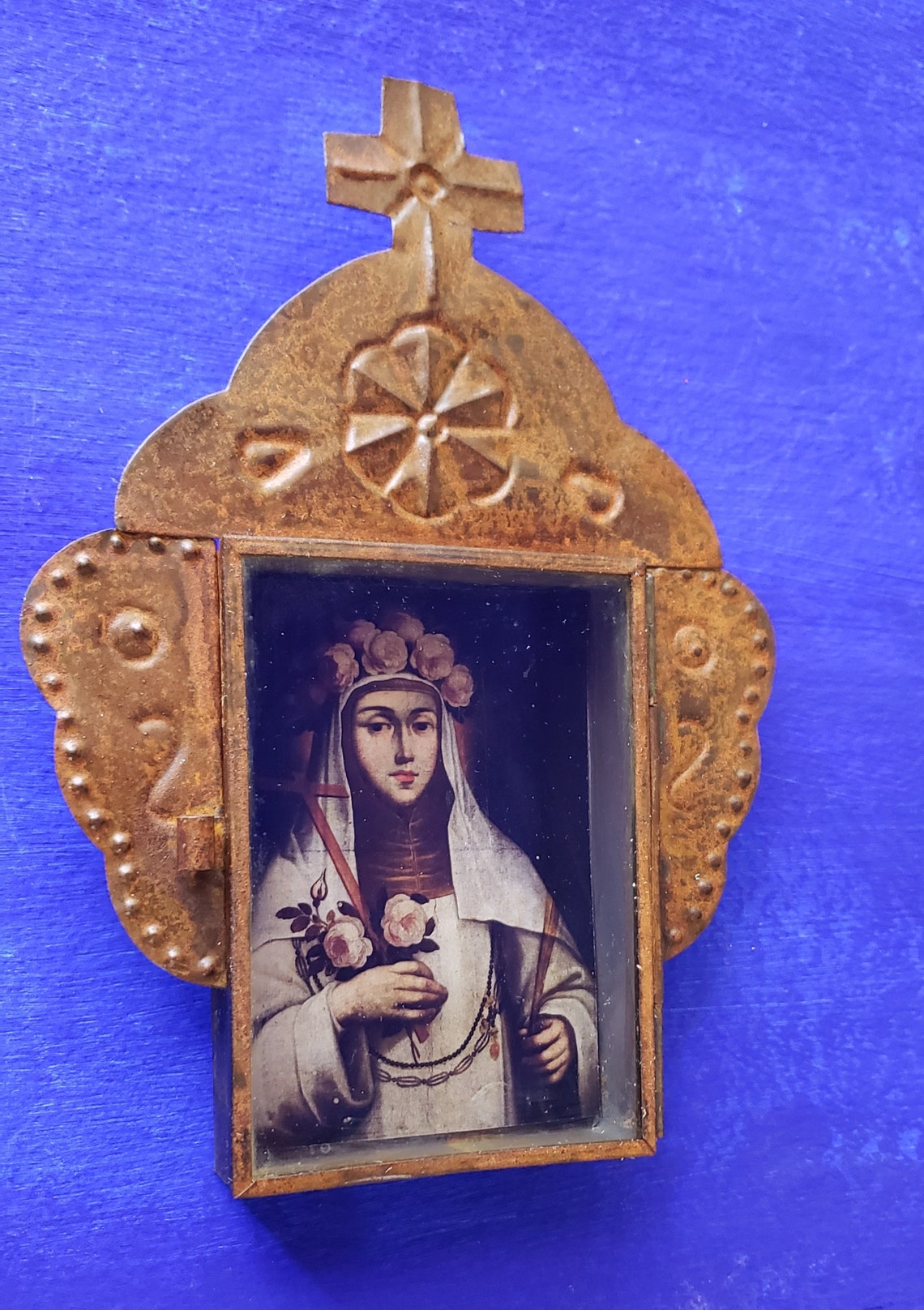 Rustic Mexican Tin Nicho Crowned Nun Wall Hanging Folk Art - Etsy