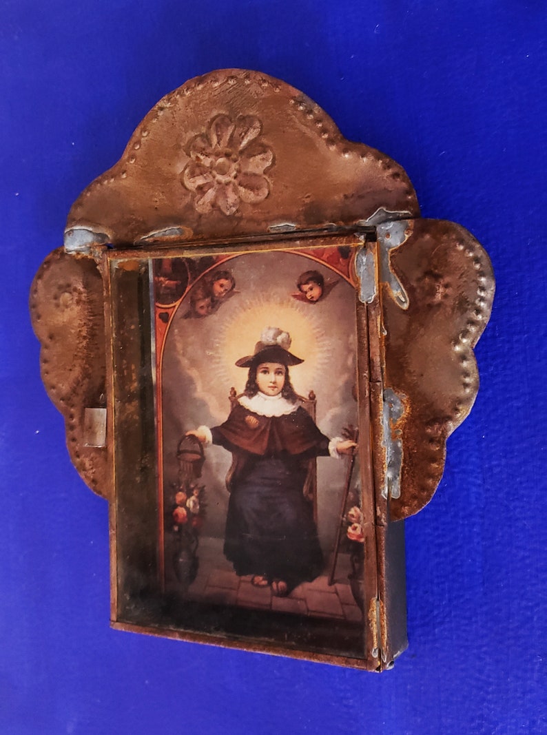 Rustic Mexican Tin Nicho Santo Niño De Atocha Nino Baby Jesus Wall ...