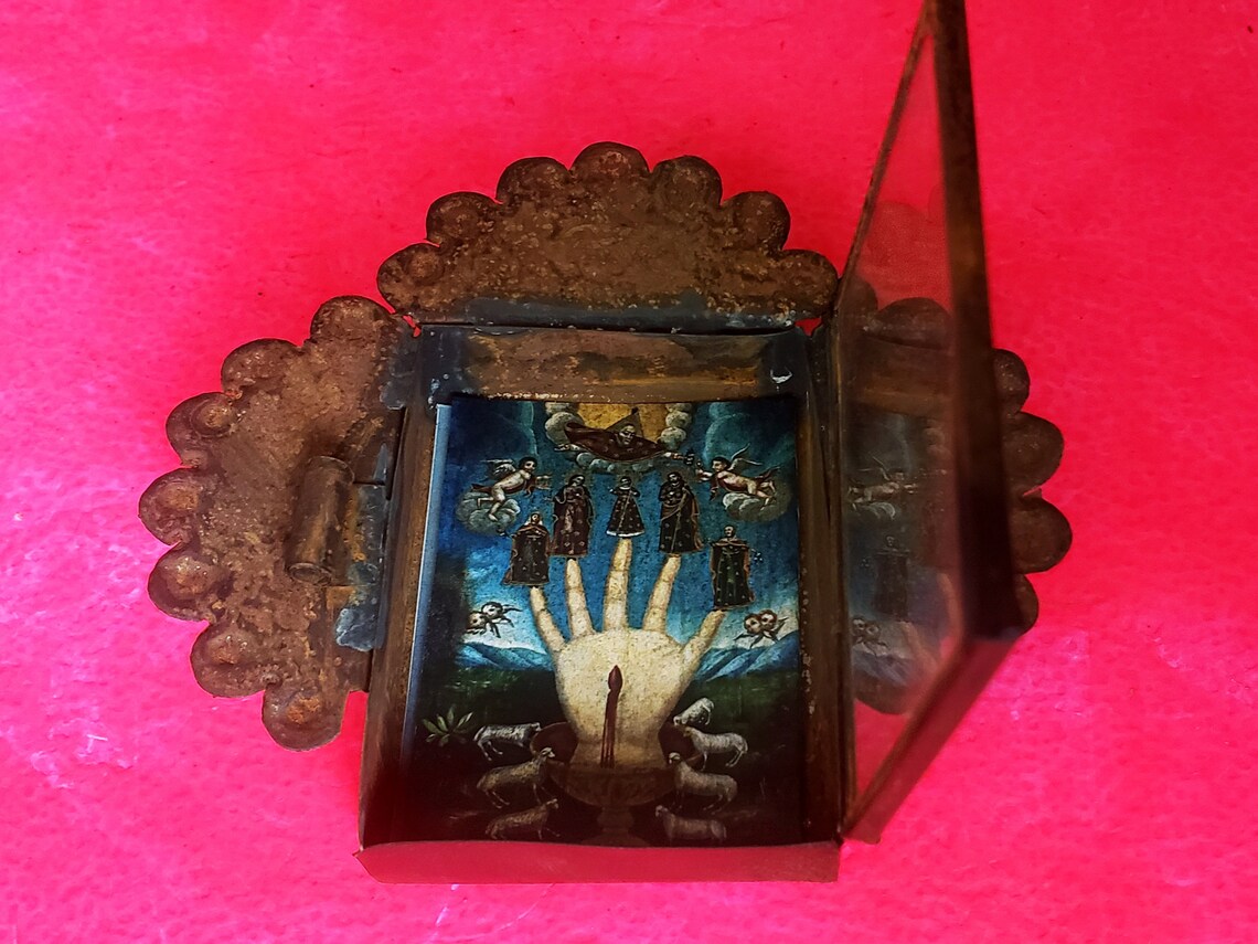 Rustic Mexican Mano Poderosa Tin Wall Hanging Nicho Folk Art - Etsy