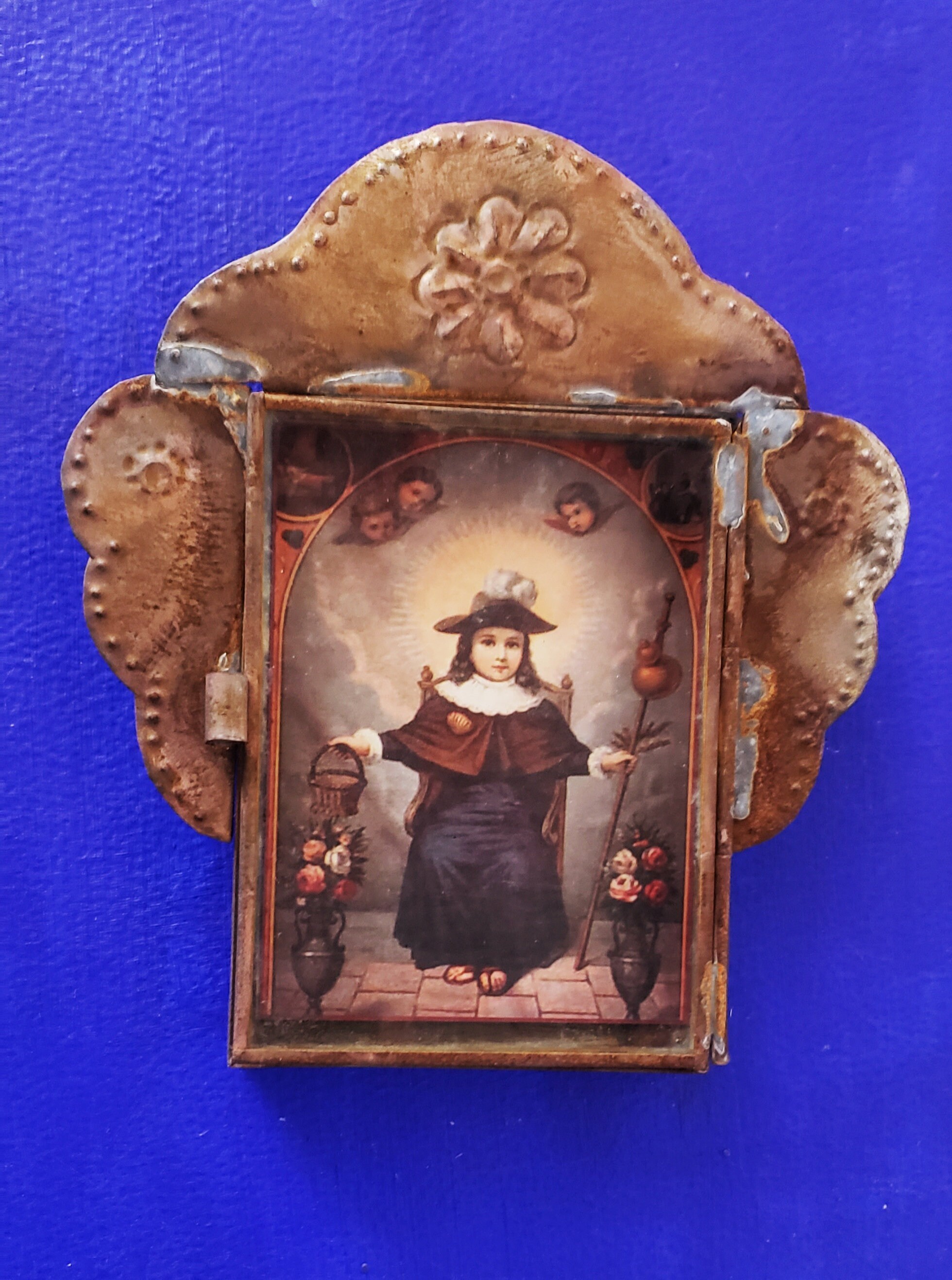 Rustic Mexican Tin Nicho Santo Niño De Atocha Nino Baby Jesus Wall ...