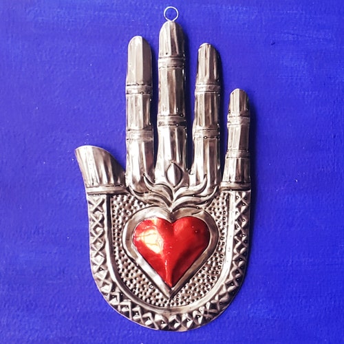 Rustic Mexican Mano Poderosa Tin Wall Hanging Nicho Folk Art | Etsy