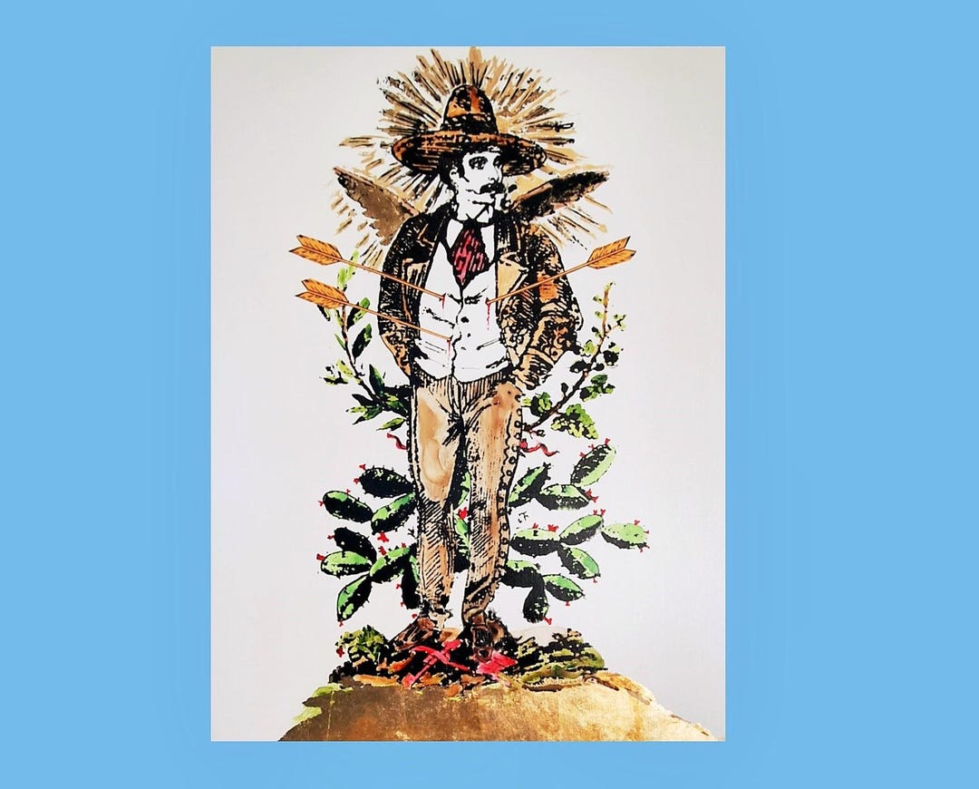 Big Original Wall Art Mexican Angel Charro Mexican Saint Canvas 36"x48 ...