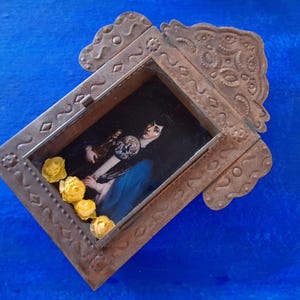 Big Rustic Mexican Tin Nicho Crowned Nun Wall Hanging Folk Art Rusty ...