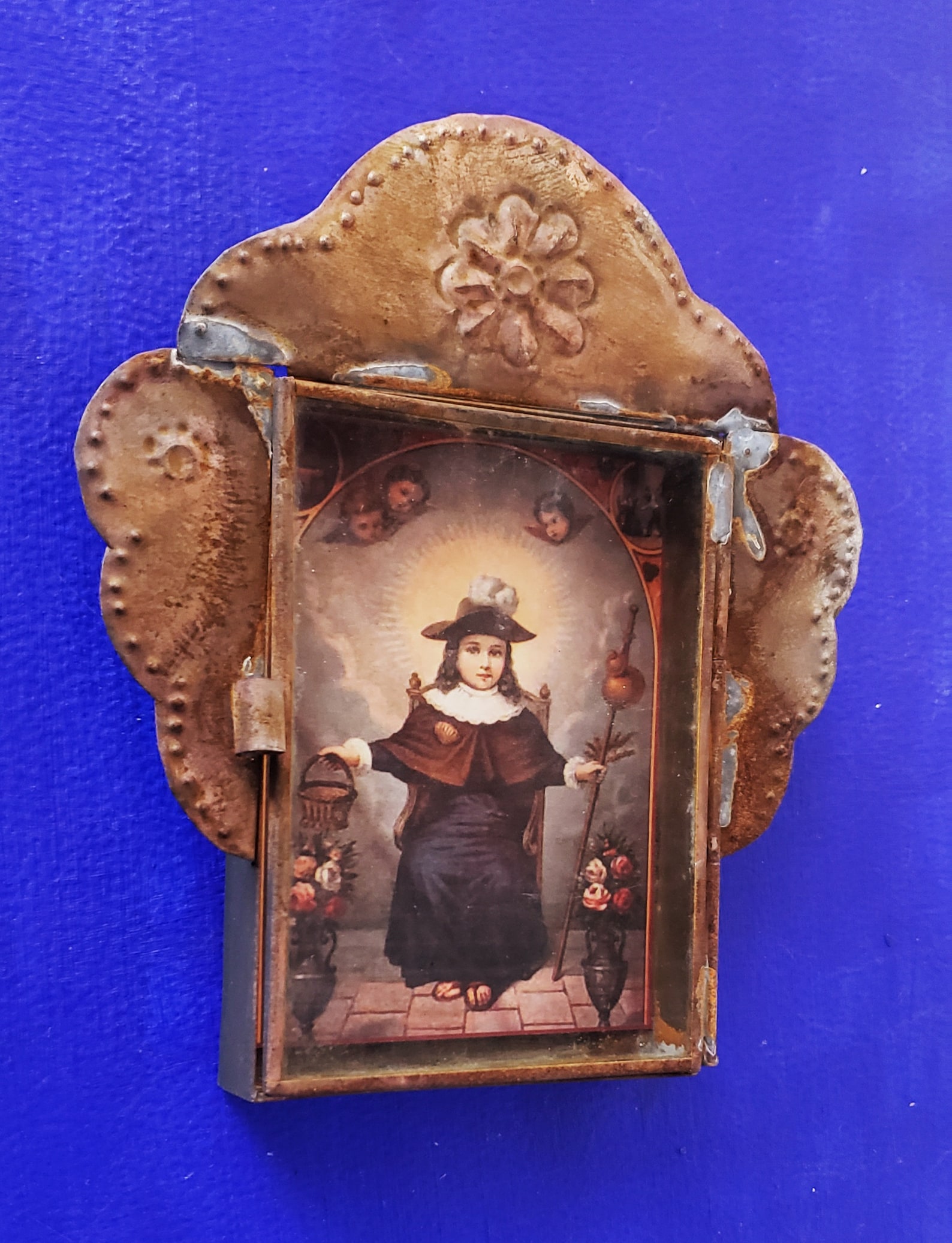 Rustic Mexican Tin Nicho Santo Niño De Atocha Nino Baby Jesus Wall ...