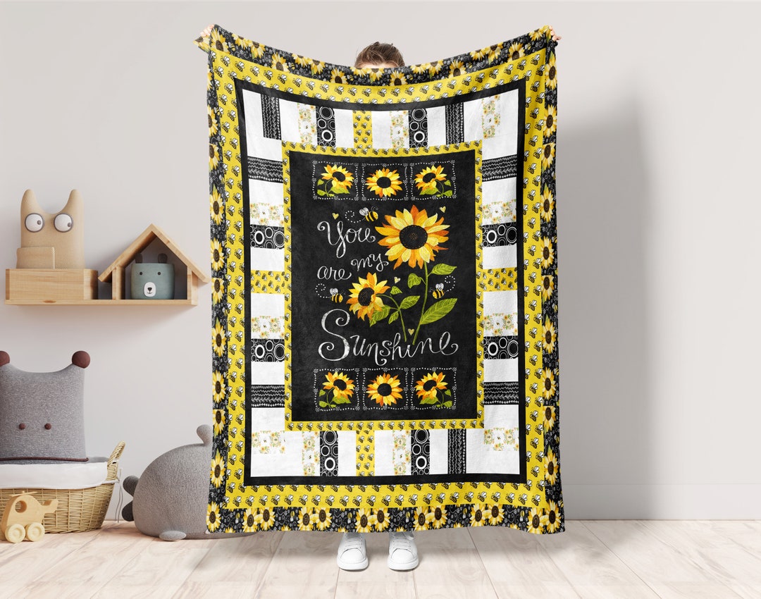You Are My Sunshine Sunflower Blanket, Sunflower Fleece Sherpa Blanket ...