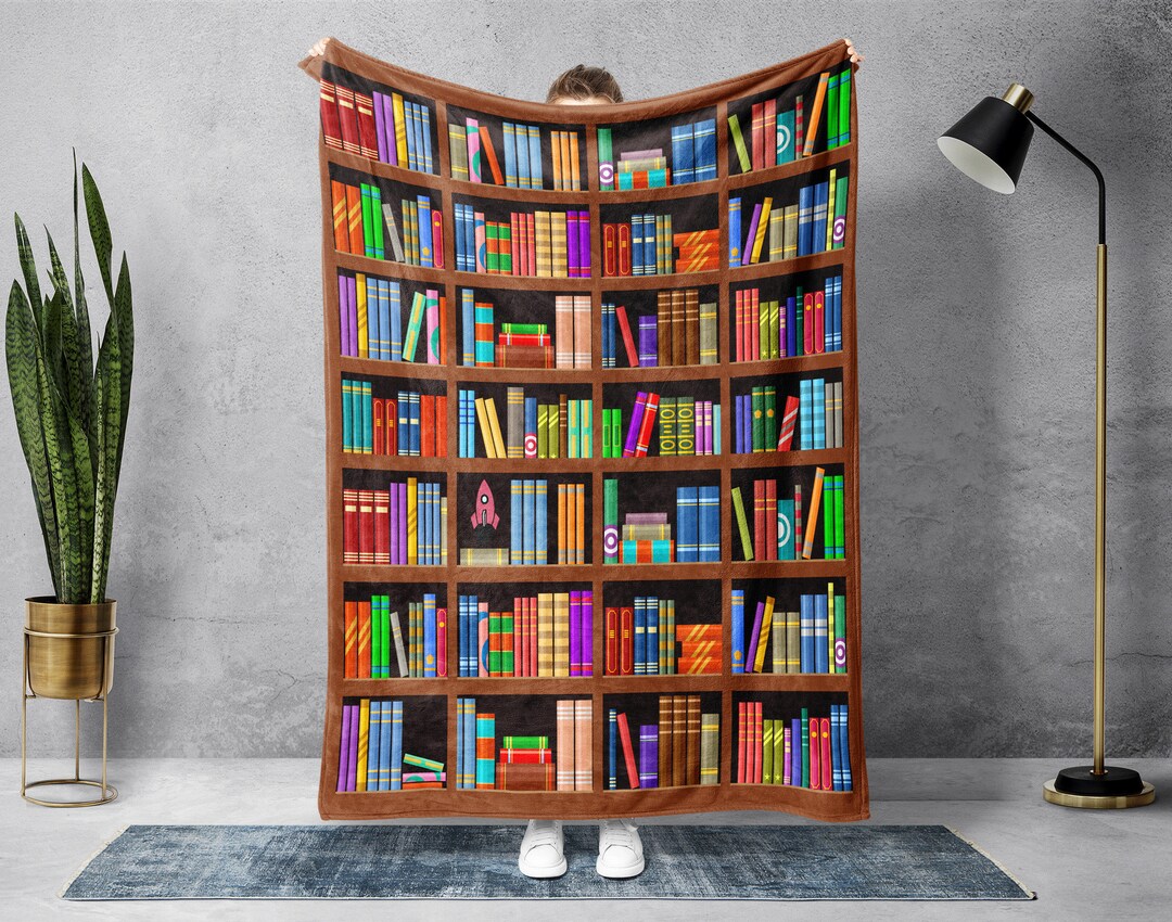 Bookshelf Blanket, Book Lover Blanket, Bookish Blanket, Bookworm ...