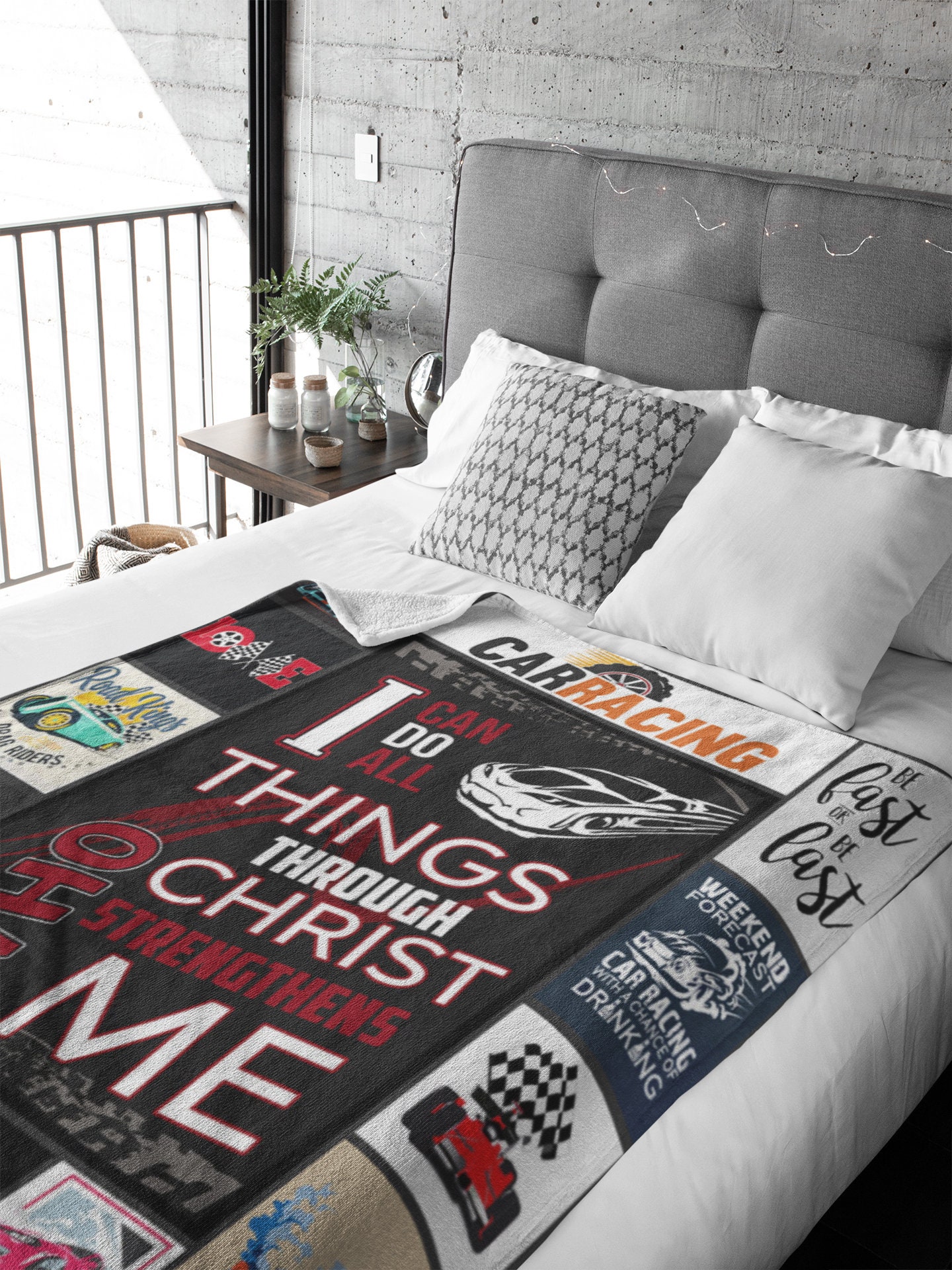 Car Racing Blanket, Race Car Blanket, Racer Fleece Sherpa Blanket ...