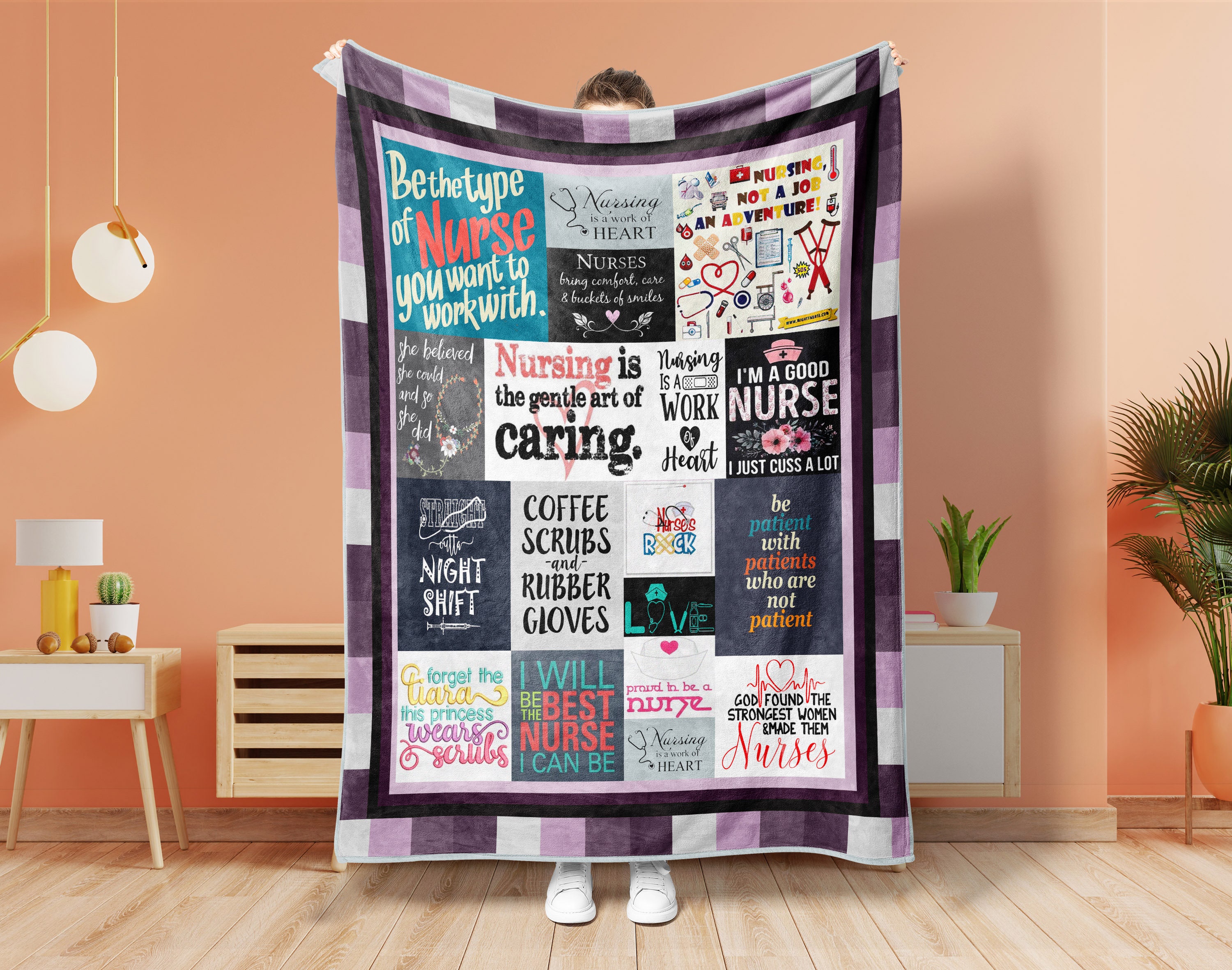 Nursing is the Gentle Art of Caring Blanket, Nurse Blanket, Nurse Life ...