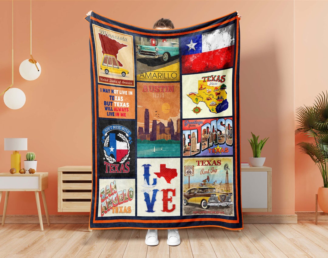 Texas Blanket, Texas Flag Blanket, US State Blanket,travel Blanket ...