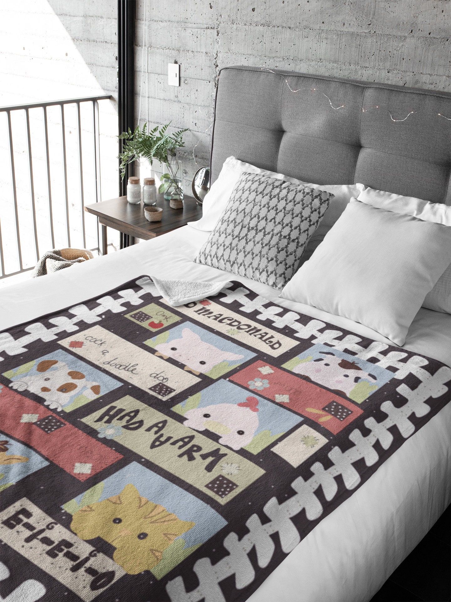 Farm Animals Blanket, Farmhouse Blanket, Farm Life Blanket, Farmer Life ...