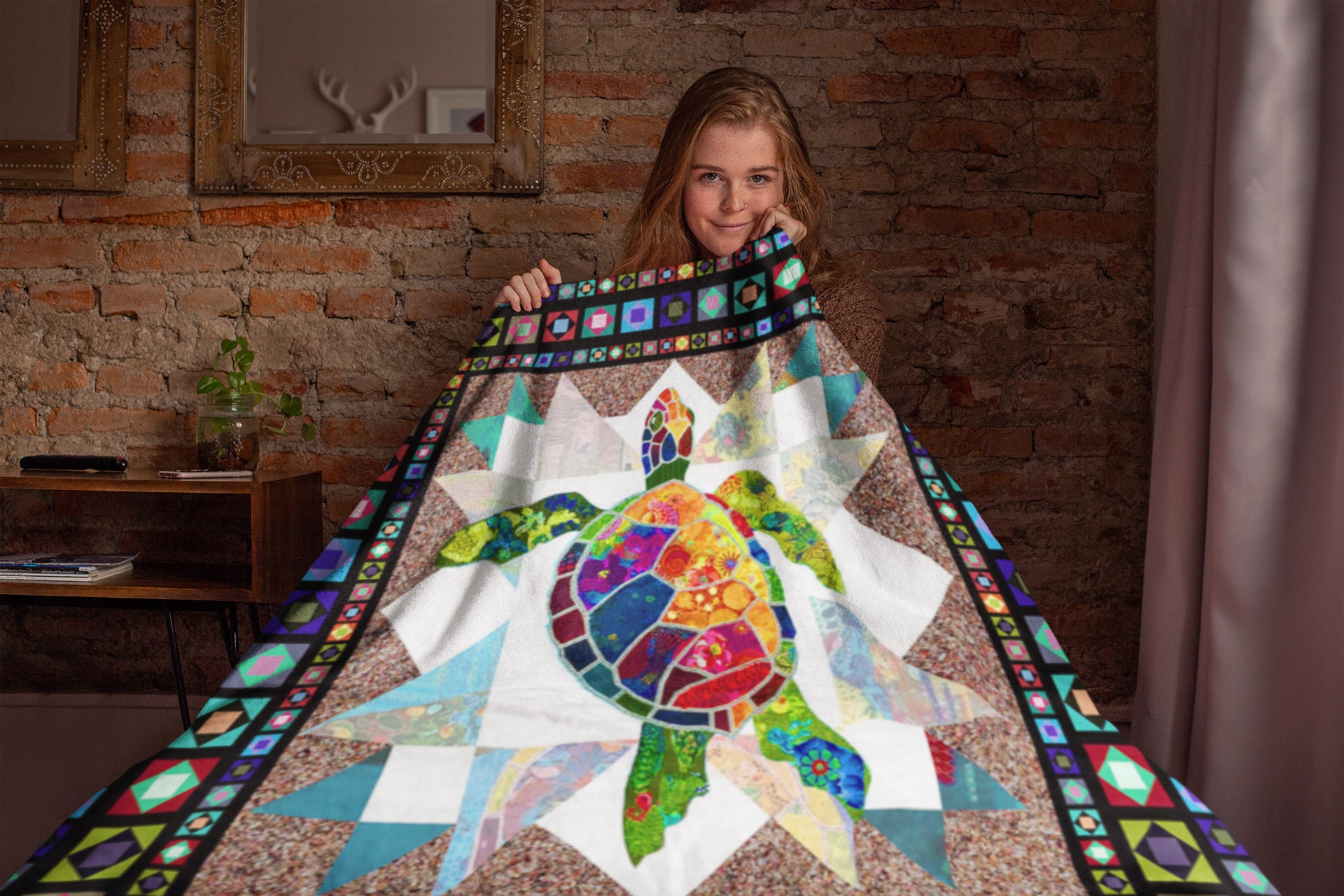 Colorful Sea Turtle Blanket, Sea Animals Blanket, Turtle Blanket ...