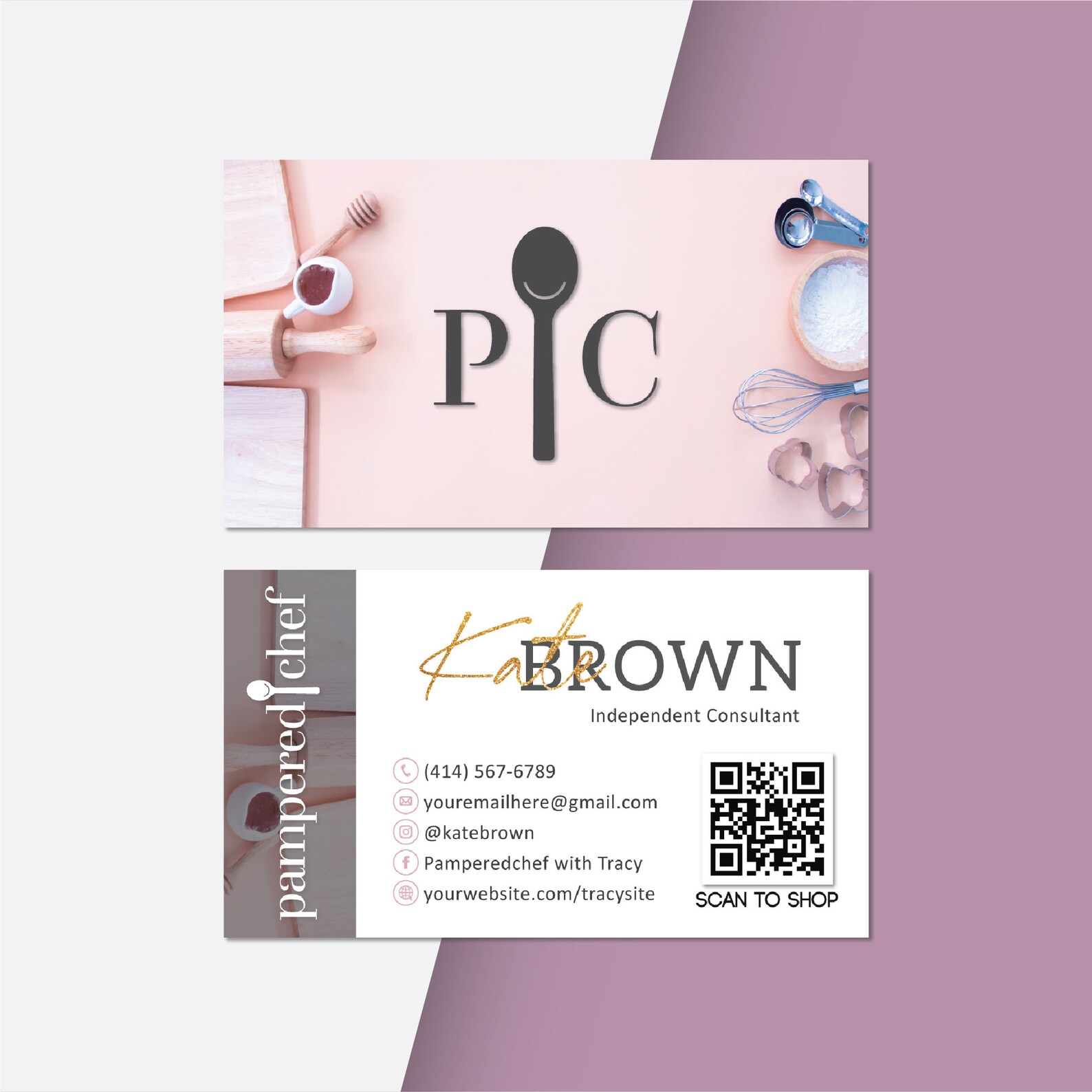 pampered-chef-business-cards-qr-code-personalized-pampered-etsy