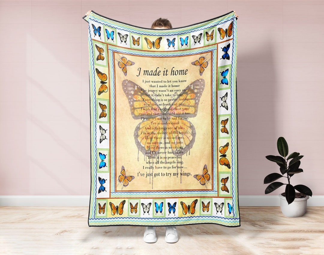 Butterfly Poem Blanket, Butterfly Lover Blanket, Insect Blanket, Flying ...