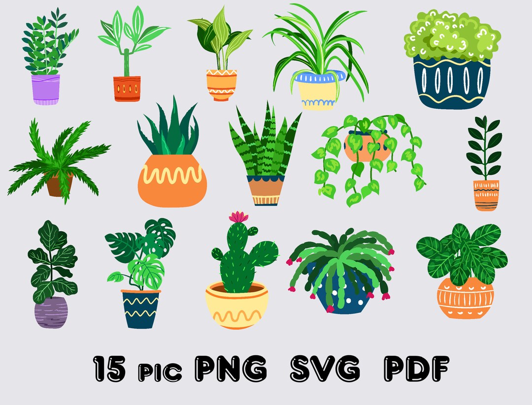 Home Plant Svg, Home Plant Png, Home Plant Pdf, Plant Bundle Svg, Plant ...