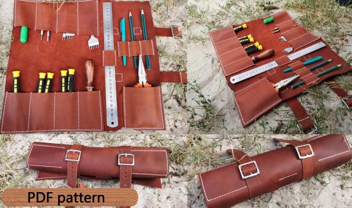 Tool Roll Bag Pattern, Leather Roll Pattern, Tool Bag Pattern, Tools ...