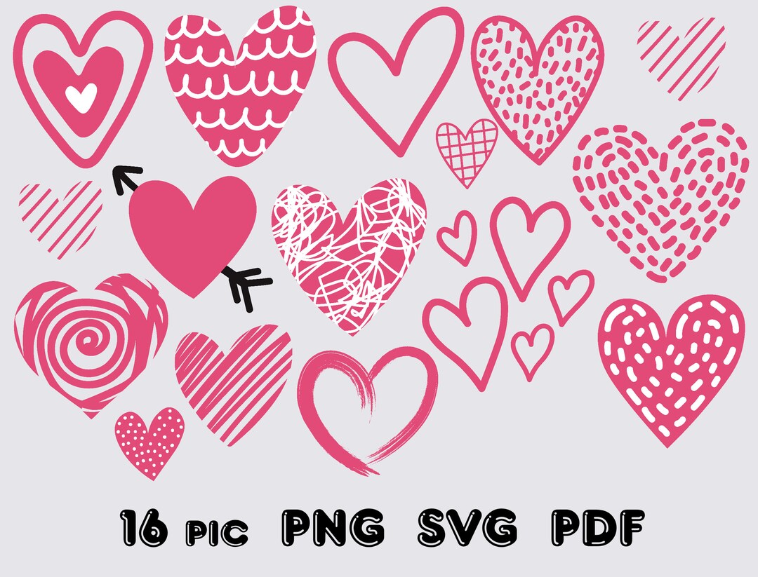 Pink Heart Svg, Pink Heart Png, Valentine Pink Heart Svg, Valentine ...