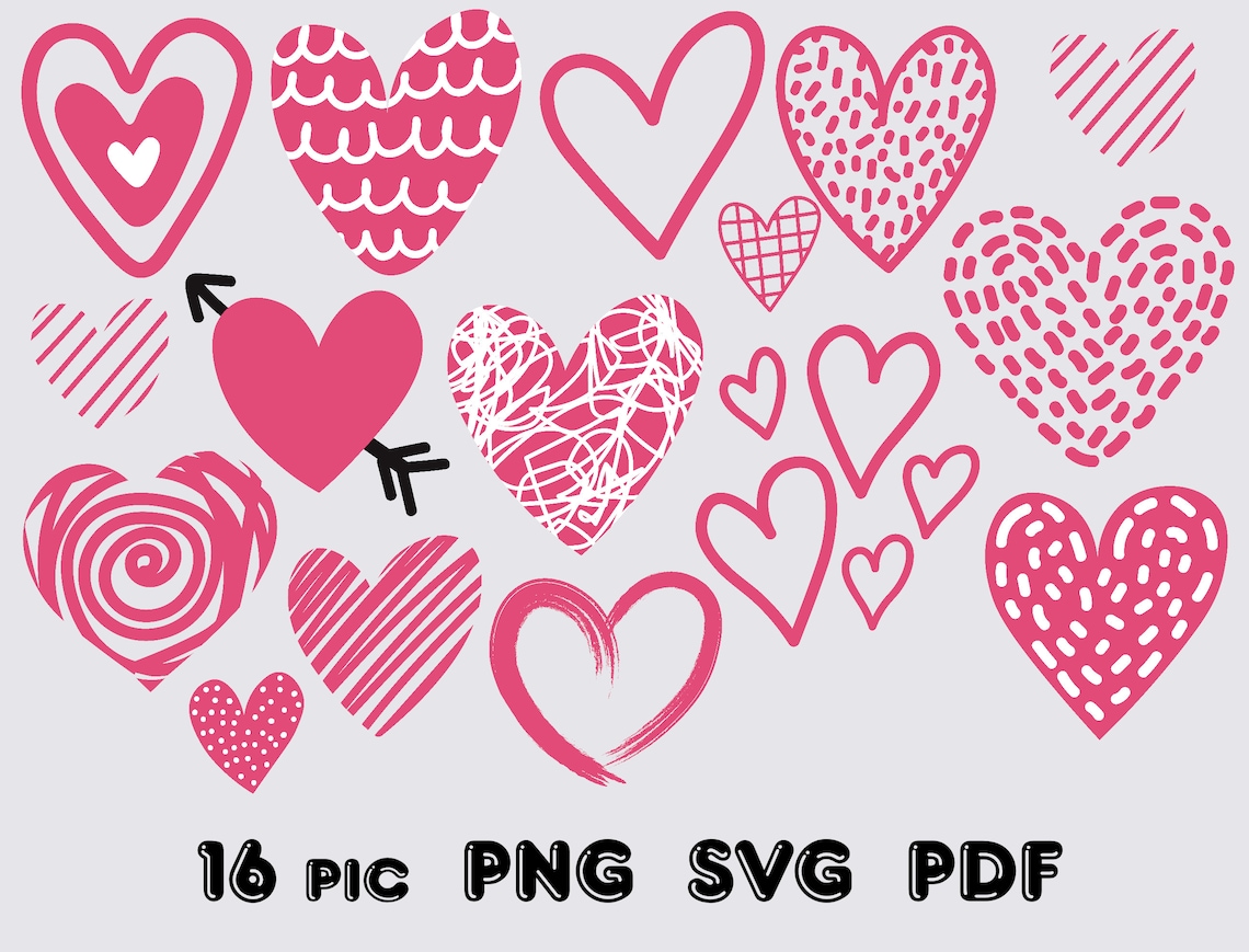 Pink Heart Svg, Pink Heart Png, Valentine Pink Heart Svg, Valentine ...