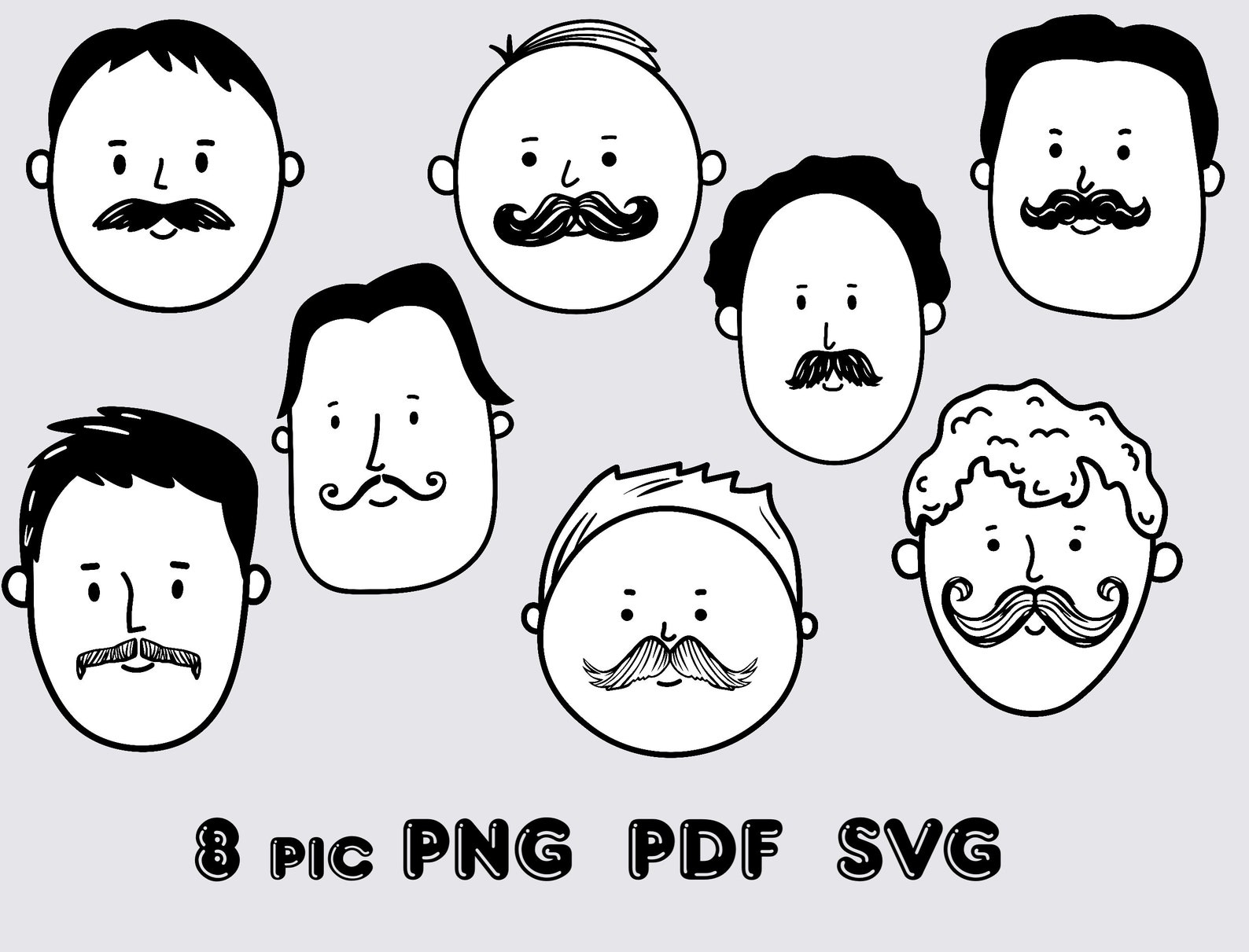 Man With Mustache Svg, Man With Mustache Png, Man With Mustache Pdf ...