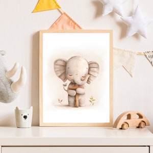 Elephant Clipart, Elephant Wall Art for Kids, Cross Clipart for Kids ...
