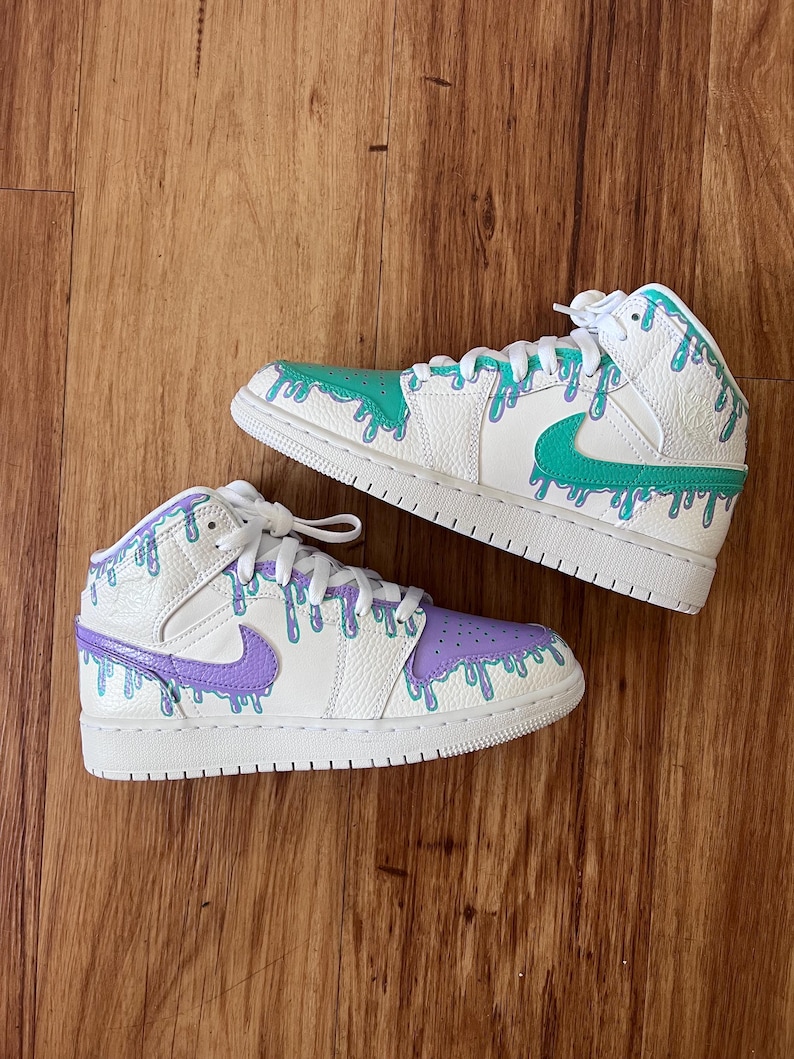 Custom Drip Jordan 1 Mid - Etsy
