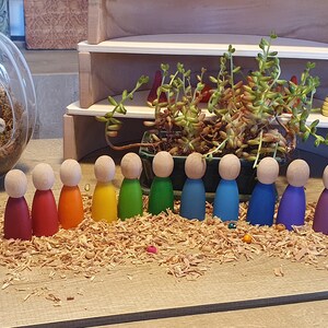 Waldorf Peg Dolls & Plate Set, Rainbow, Montessori Toys Gift ...