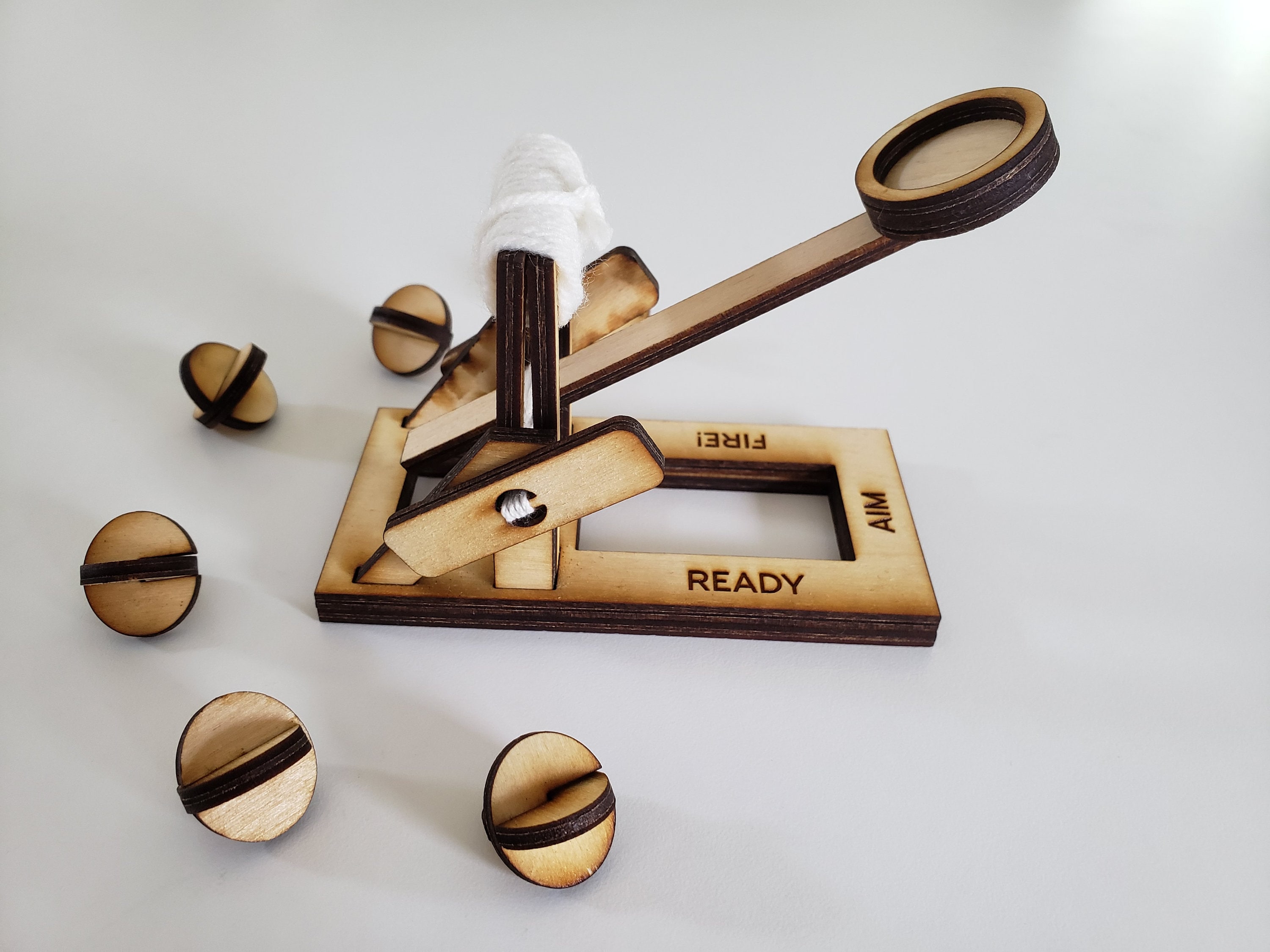 DIY Mini Catapult Kit - Easy Assembly - No Tools Needed, Wood Catapult ...