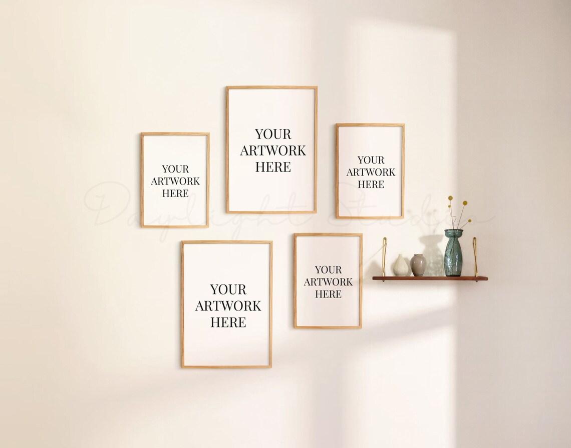 Gallery Wall Mockup 5 Frames Mockup Design 5x7 Picture - Etsy