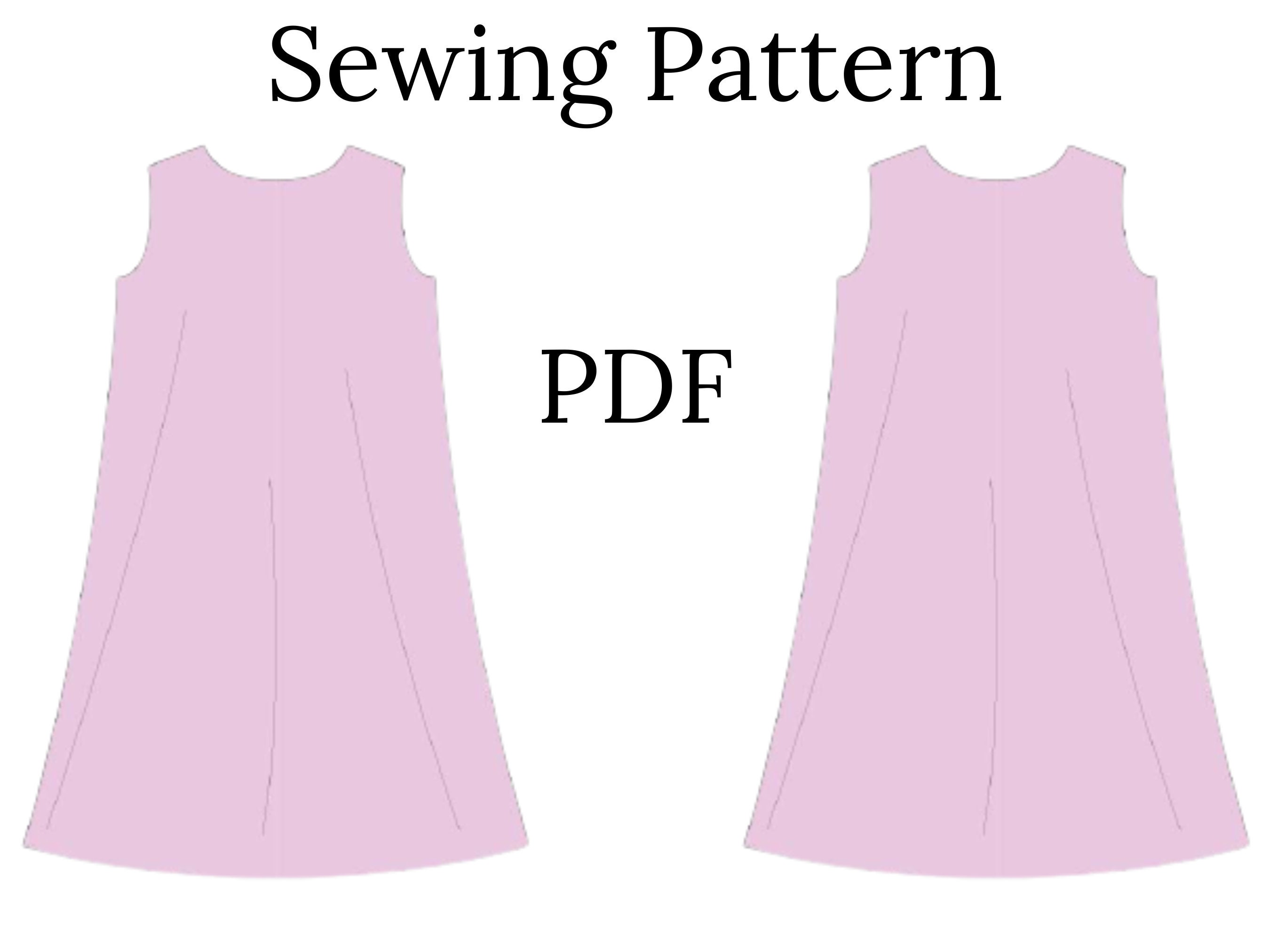 Loose Dress Women Pattern for Sewing, Sleeveless Dress Pattern, Easy ...