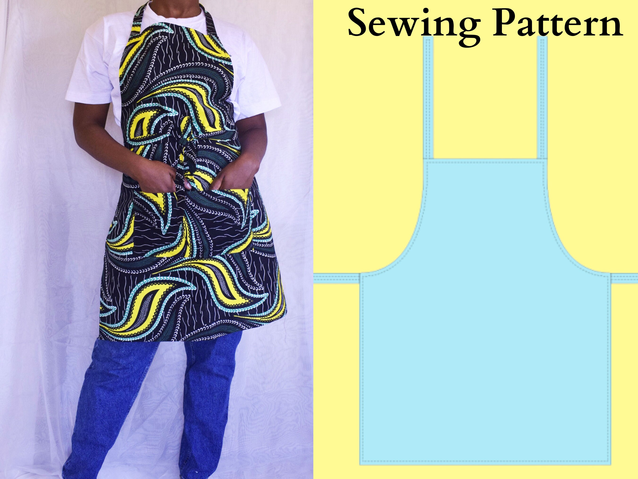 PDF Apron Pattern Sewing, Kitchen Apron for Women Handmade, Apron for ...