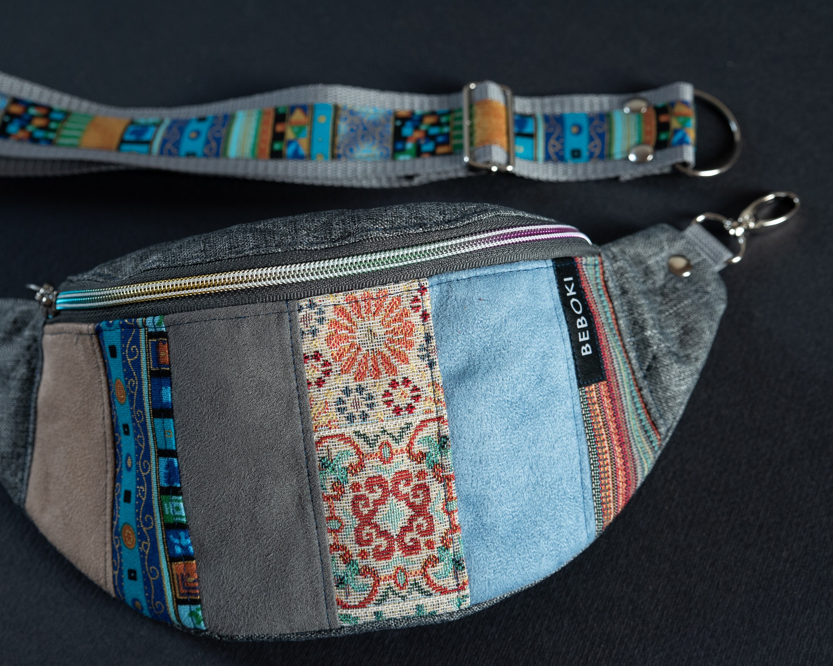 BEBOKI Patchwork Bum Waist Bag and Tassel Etno Pockets Travel - Etsy