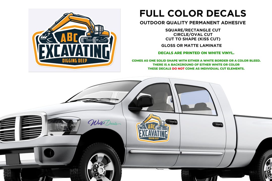 Custom Full Color Decals | Printed Vinyl Stickers | Business Stickers ...
