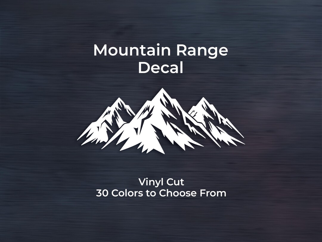 Mountain Range Decal - Multiple Sizes and Colors to Choose From - Car ...