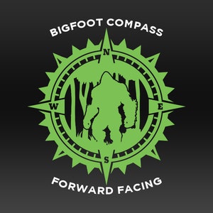 Bigfoot Compass Decal - Forward Facing | Yeti - Sasquatch | Cars ...