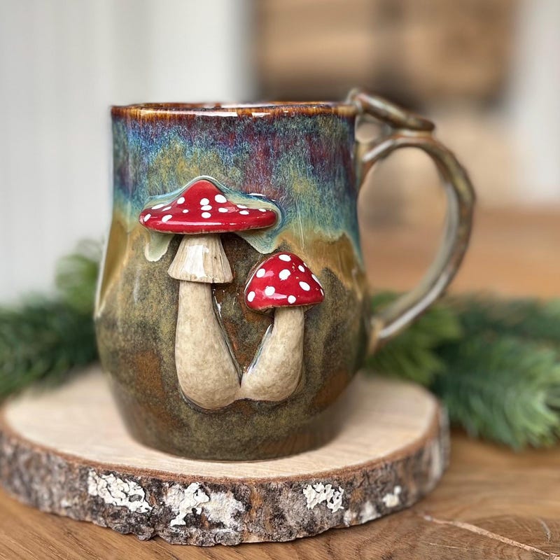 Mushroom Ceramics Mugs - Etsy