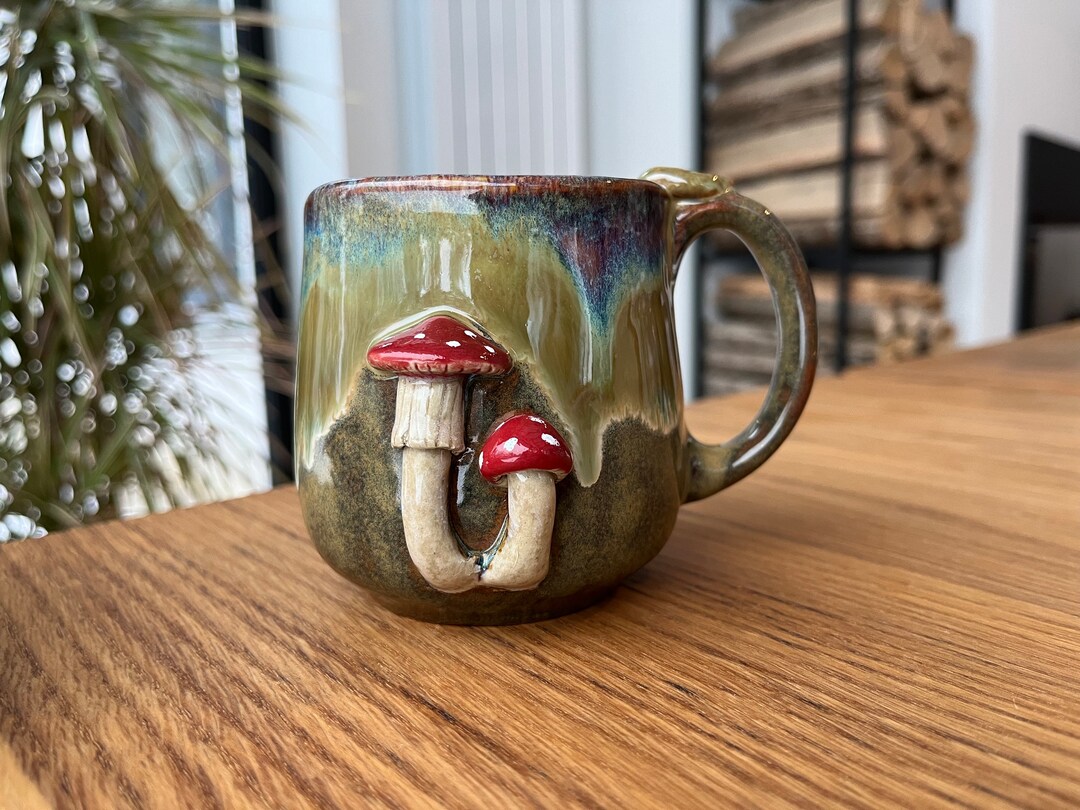Ceramic Mushroom Cup, 3D Cups, Amanita Muscaria Small Mug, Autumn ...