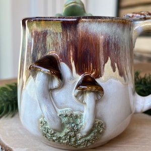 Funny Frog Mug With Mushrooms, 10 Fl Oz / 300 Ml, Pottery Mug Handmade ...