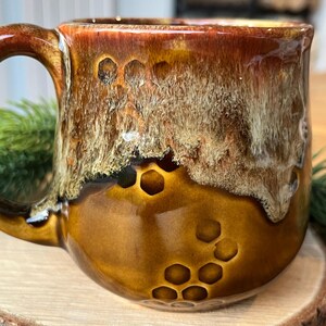 Ceramic Bee Cup Handmade, 10 Fl Oz / 300 Ml, Honeycomb, Honeybee, Bee ...