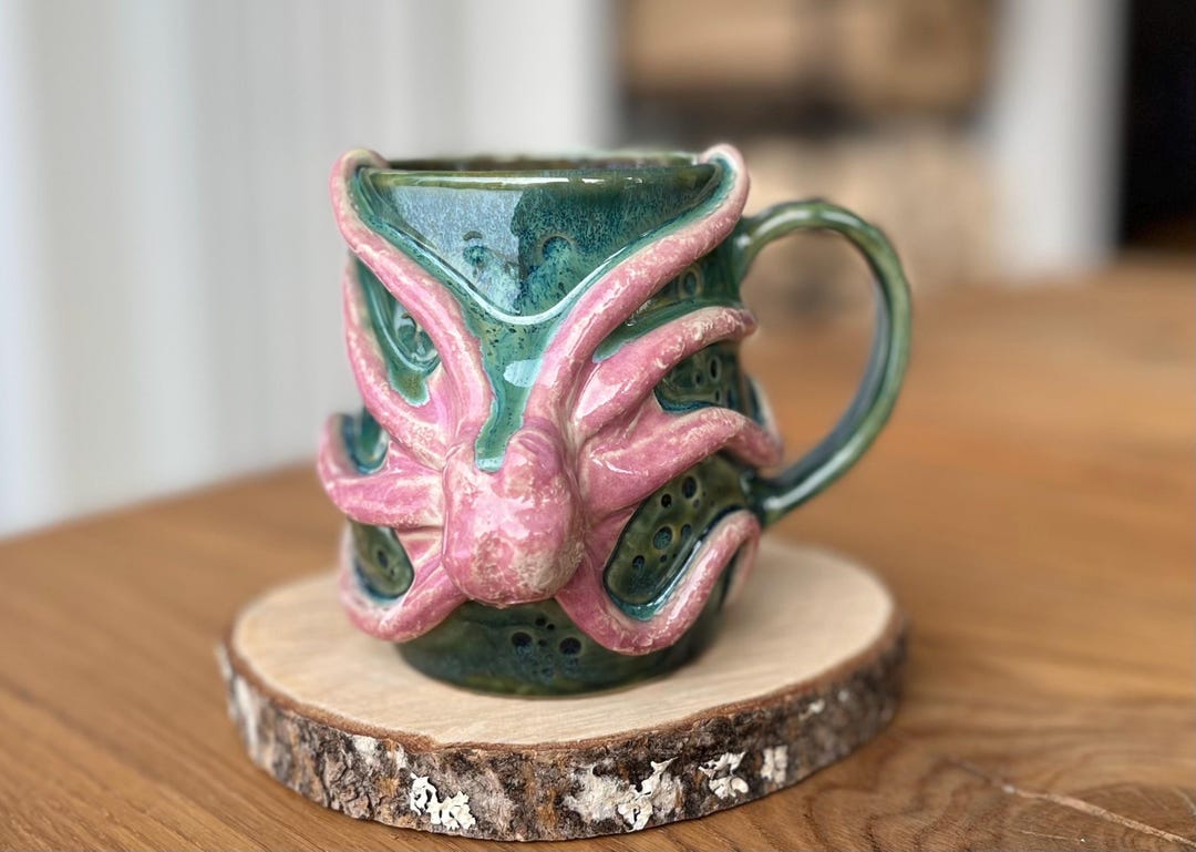 Octopus Mug, Ocean Cup, Beach Cup Handmade, 12 Oz / 350 Ml, 3D Cup ...