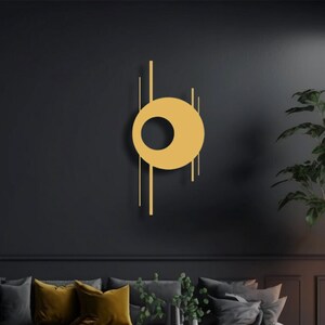 Gold Metal Wall Decor, Modern Gold Wall Art, Metal Abstract Geometric ...