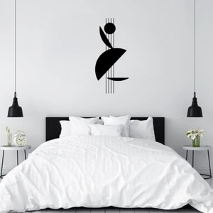 Silver Dancing Geometric Metal Wall Decor, Metal Wall Art, Metal Line ...