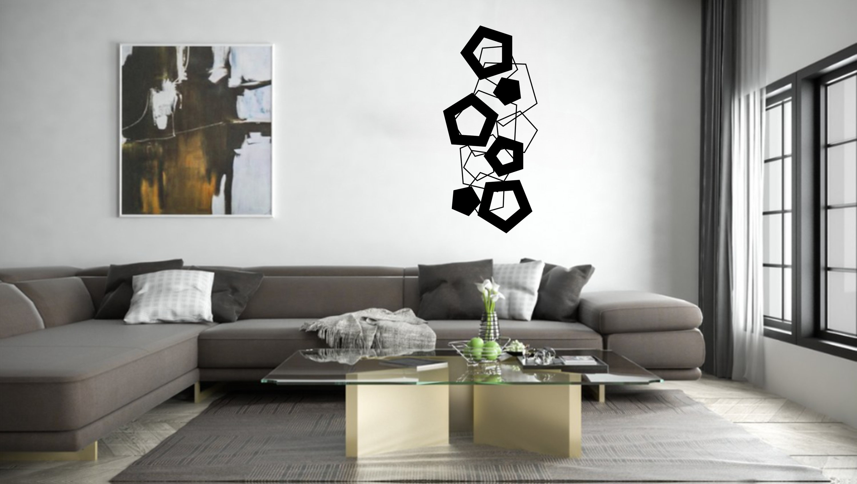 Vertical Pentagon Metal Wall Art Home Living Room Décor - Etsy
