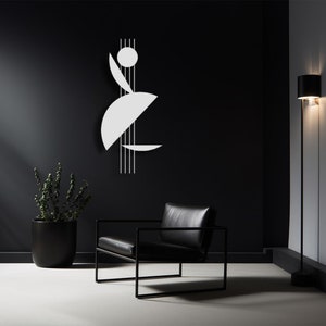 Silver Dancing Geometric Metal Wall Decor, Metal Wall Art, Metal Line ...