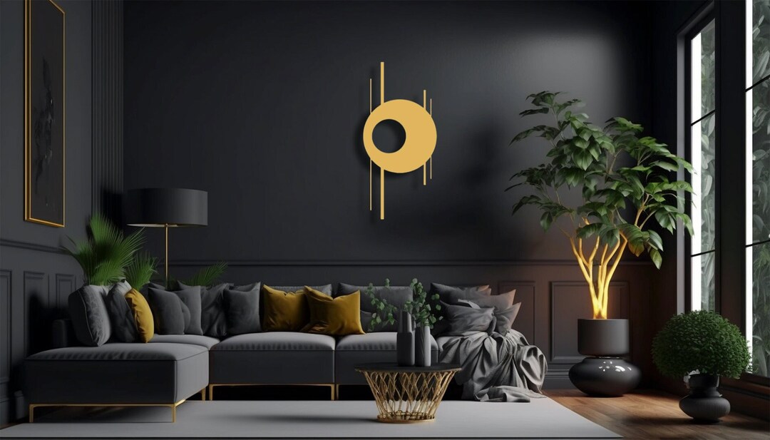 Gold Metal Wall Decor, Modern Gold Wall Art, Metal Abstract Geometric ...