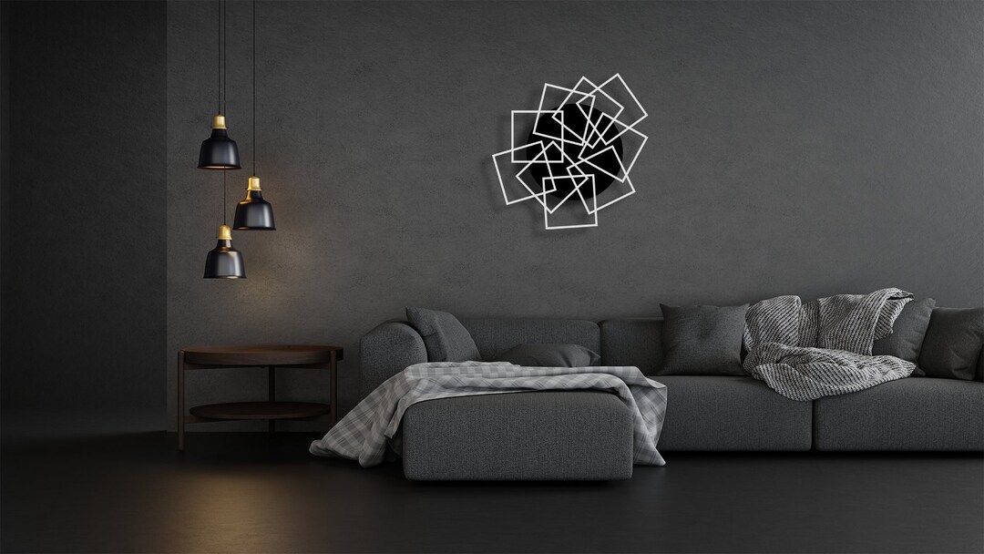 Artistic Metal Wall Decor Made of Interlocking Squares, Geometric Metal ...