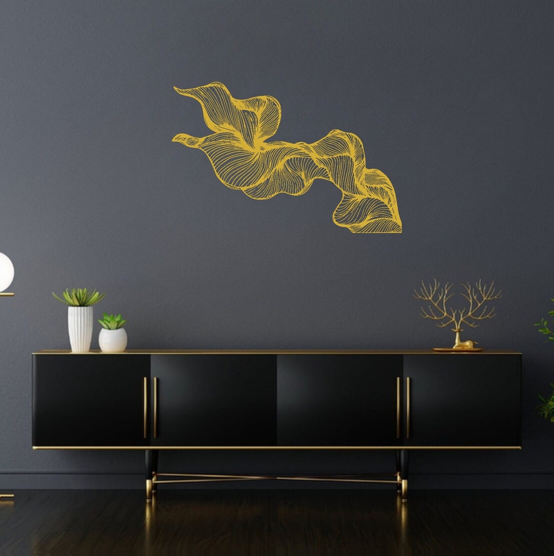 Abstract Linear Metal Wall Art, Home Decor, Large Abstract Wall Sign ...