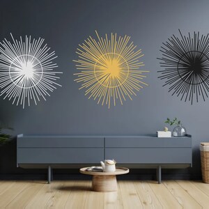Gold Sun Metal Wall Art: Bohemian Outdoor Wall Decor - Etsy