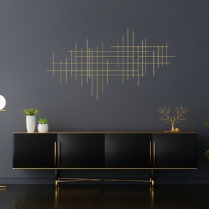 Gold Abstract Wall Art Mid Century Modern Art Gold Metal - Etsy